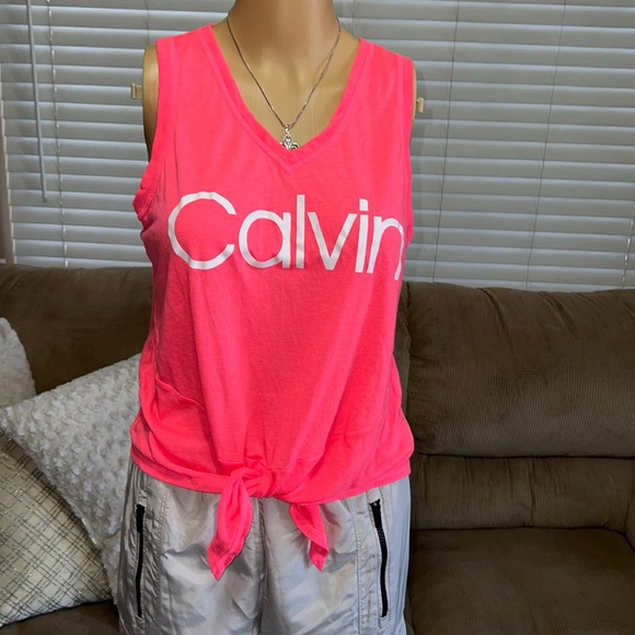 Calvin Klein | Tops | Nwot Pink Calvin Klein Performance Tank With Tie ...